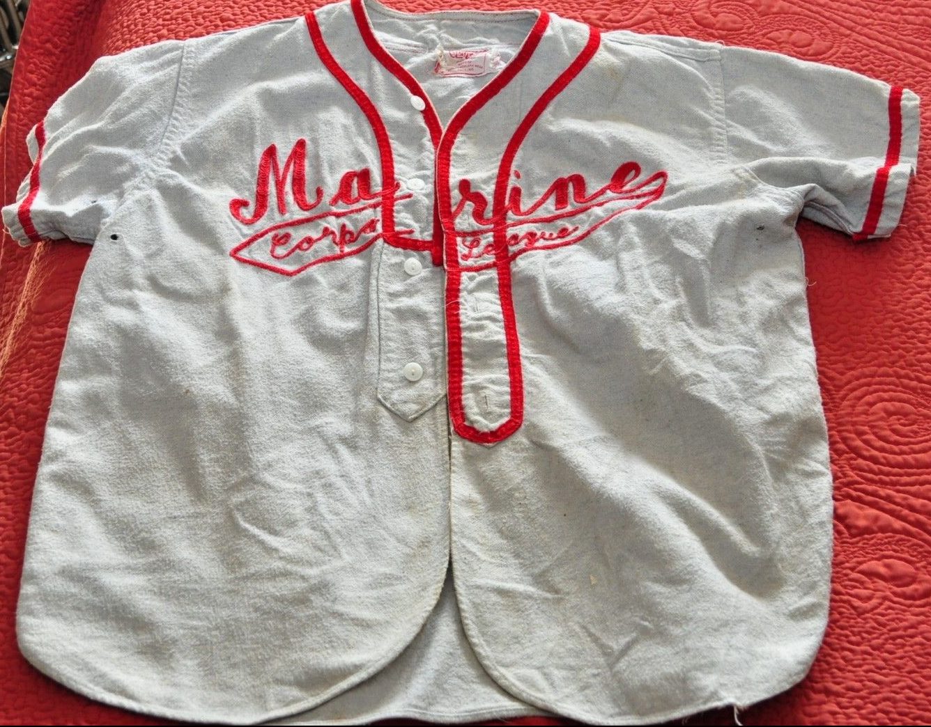 1950s Marine Corps League Baseball Uniform – Chevrons and Diamonds