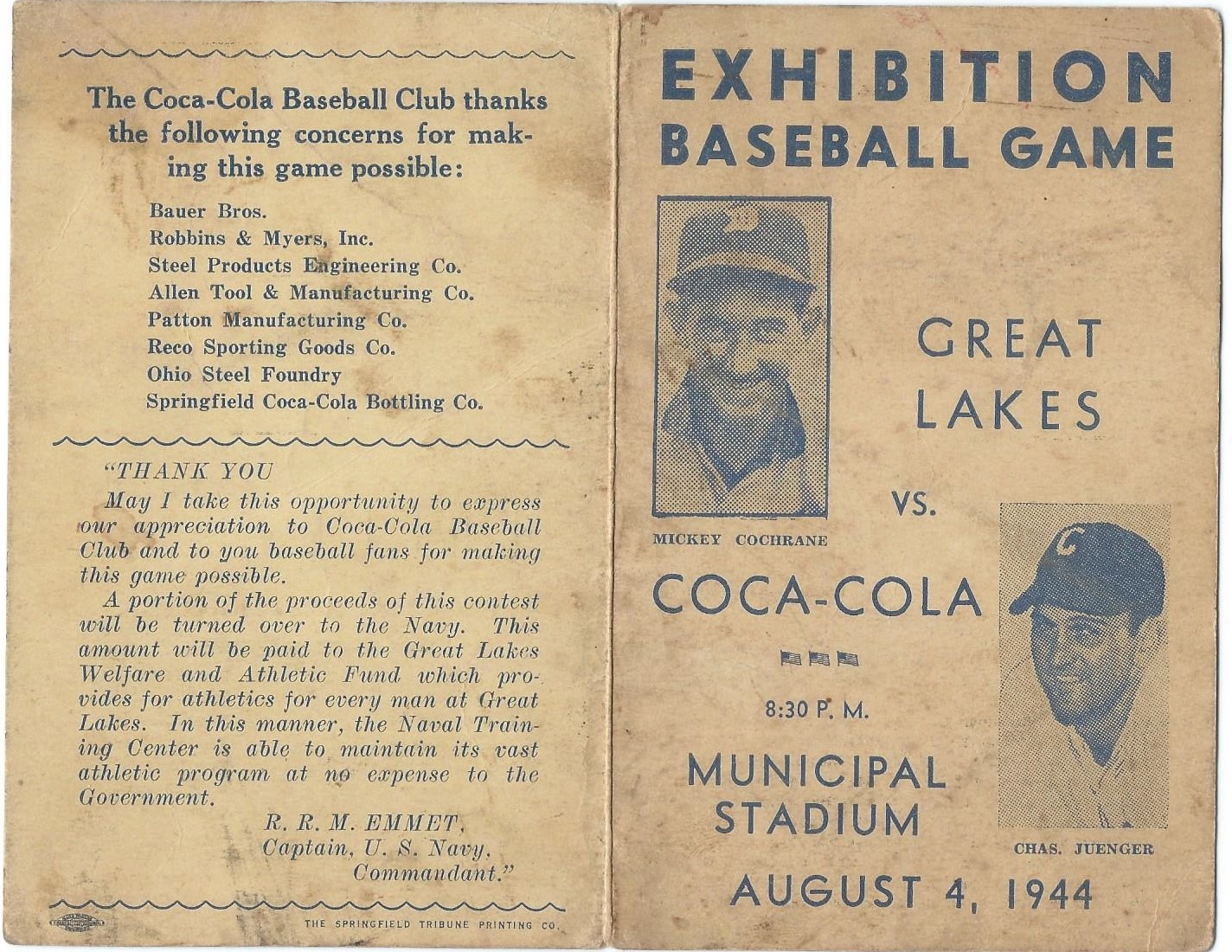 1944 Great Lakes vs Coca-Cola Bottling of Springfield, OH – Chevrons ...