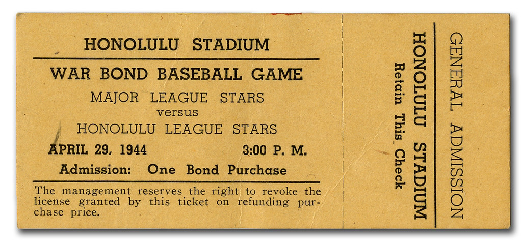 1944 Honolulu War Bond Game Ticket – Chevrons and Diamonds