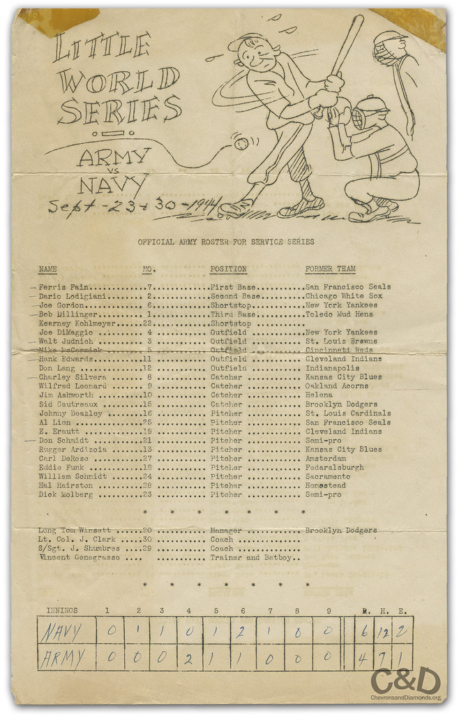 Game 6 – Service World Series, September 30, 1944 – Chevrons and Diamonds