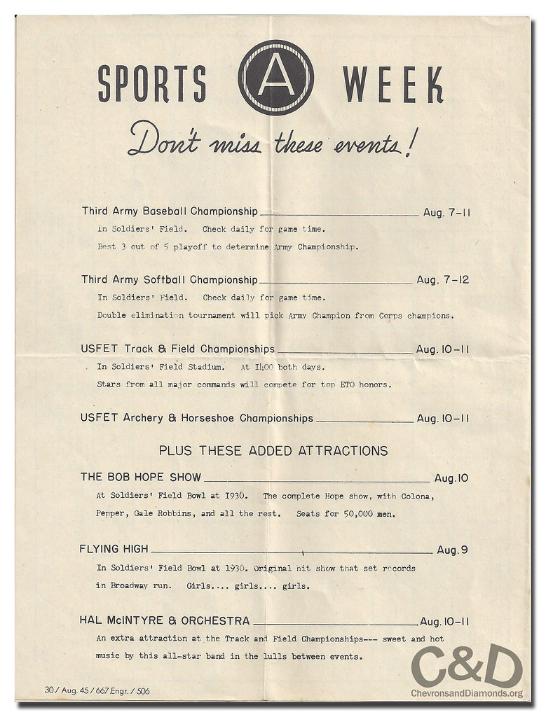 Third Army – Baseball Championship Series – Chevrons and Diamonds